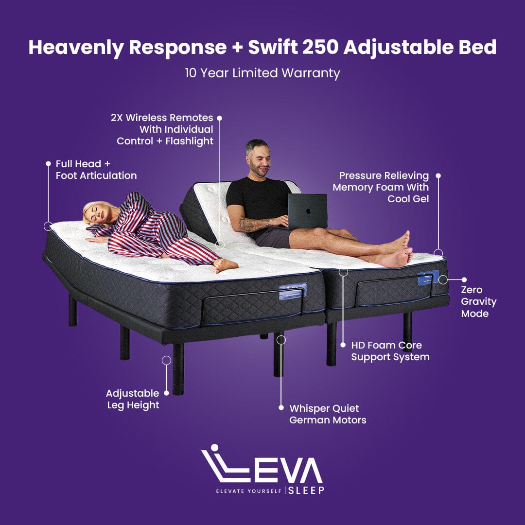 Hot Buy Heavenly Response Split King Adjustable Bed – Leva Sleep