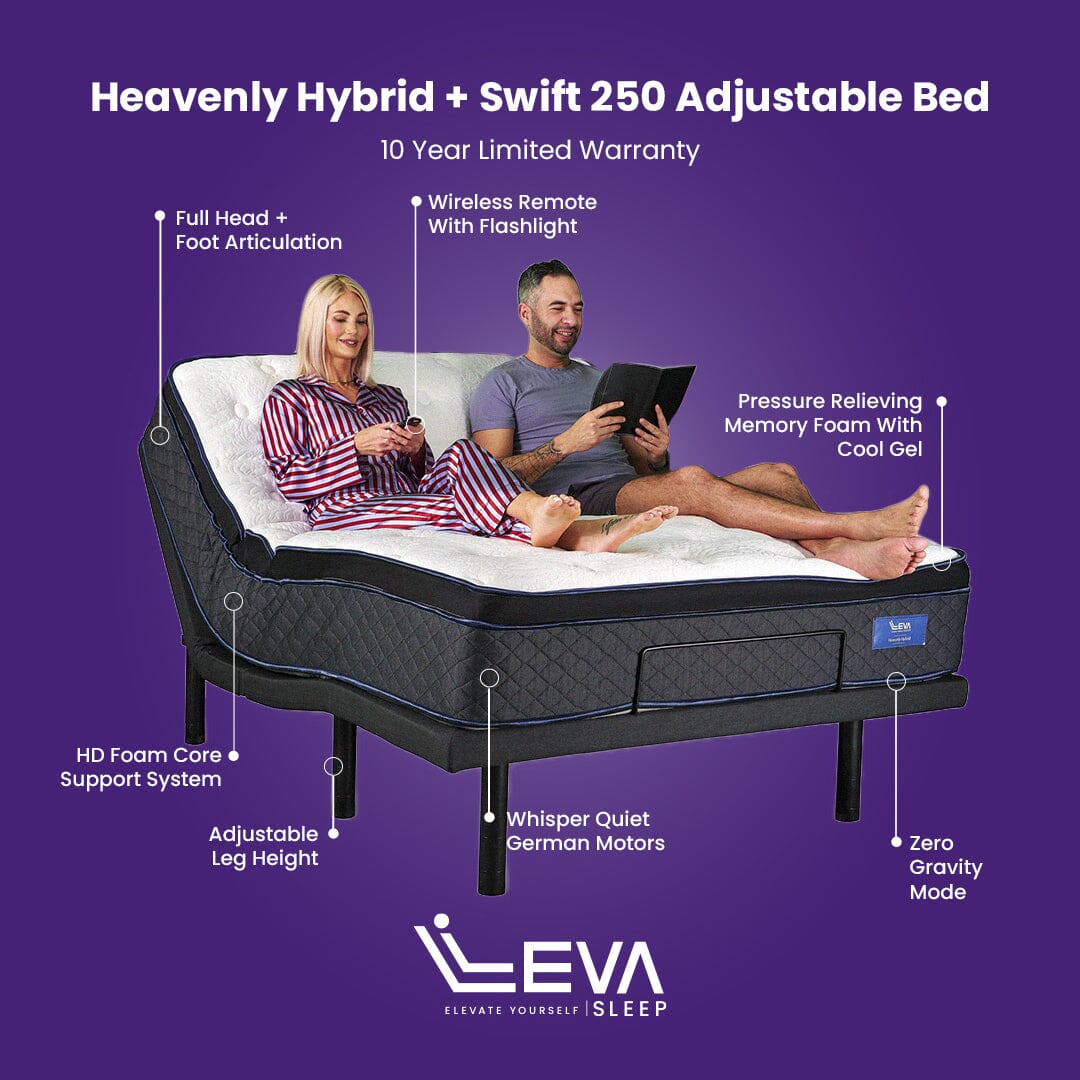 Heavenly Hybrid Queen Adjustable Bed – Leva Sleep